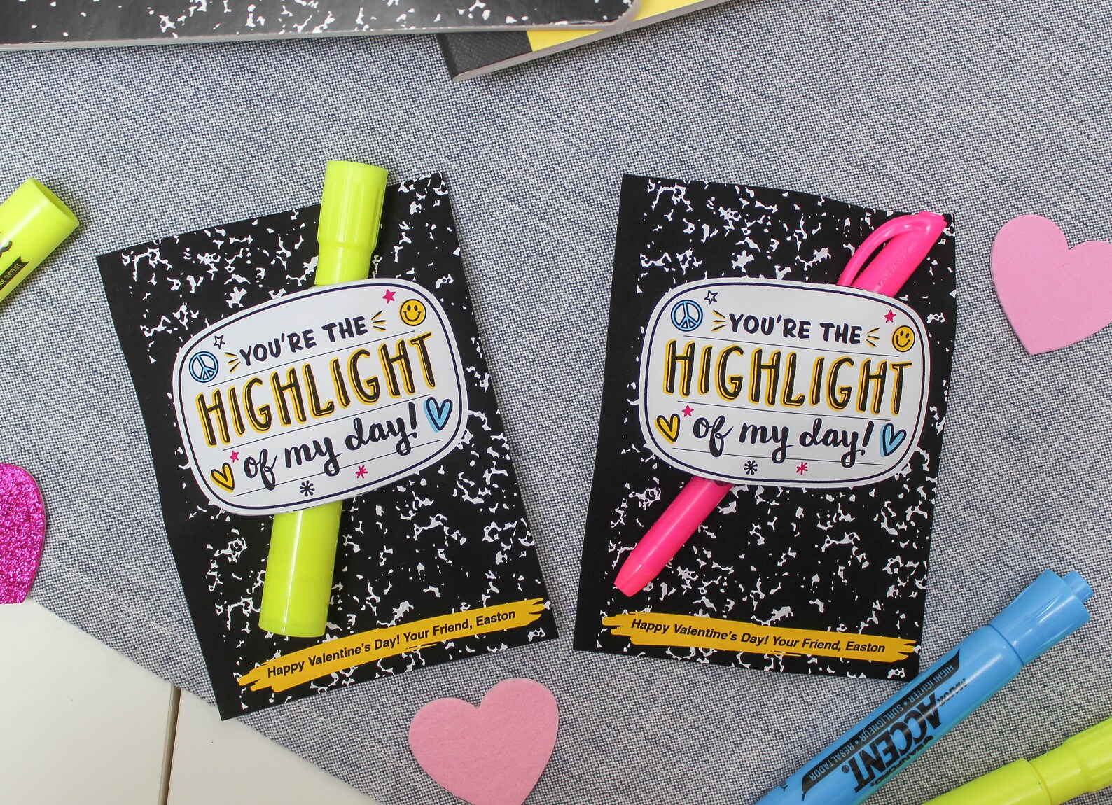 Highlighter Valentine Printable, Kids Valentine, Tween Valentine ...
