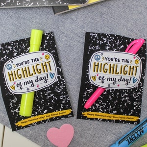 Highlighter Valentine Printable, Kids Valentine, Tween Valentine ...