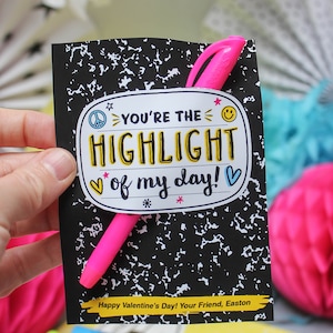 Highlighter Valentine Printable, Kids Valentine, Tween Valentine ...