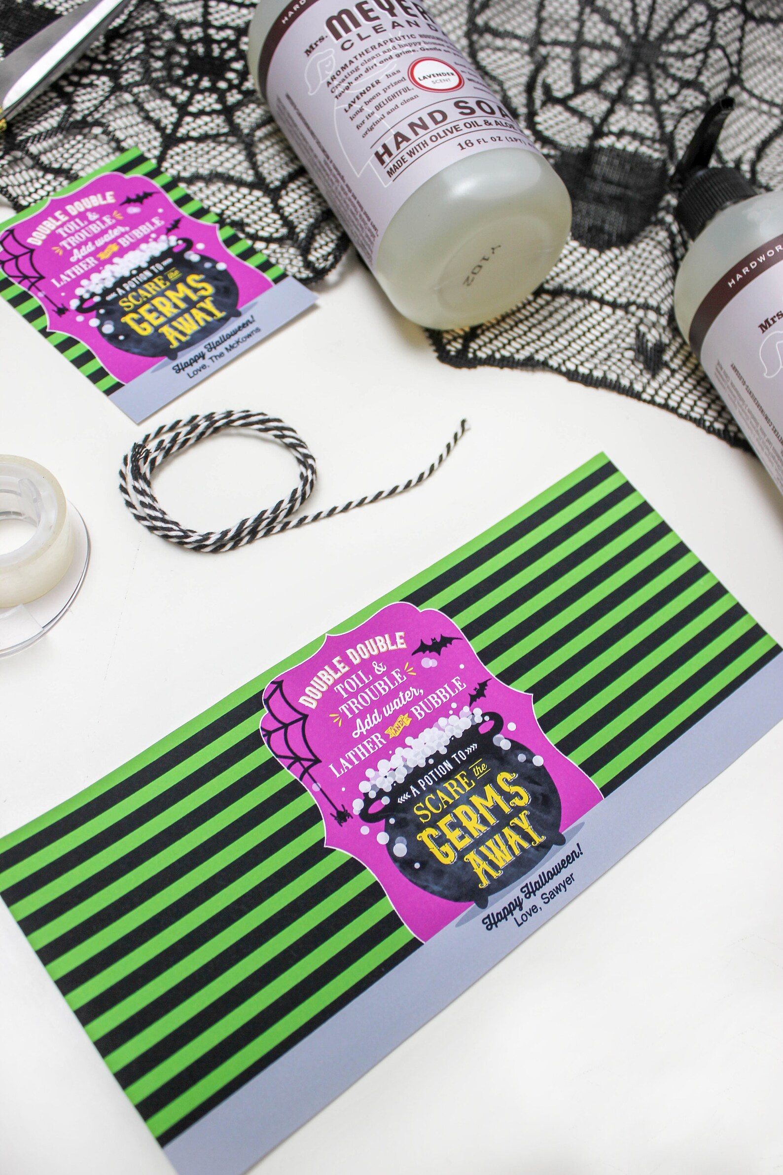 Scare the Germs Away Halloween Soap Printable Halloween Gift | Etsy