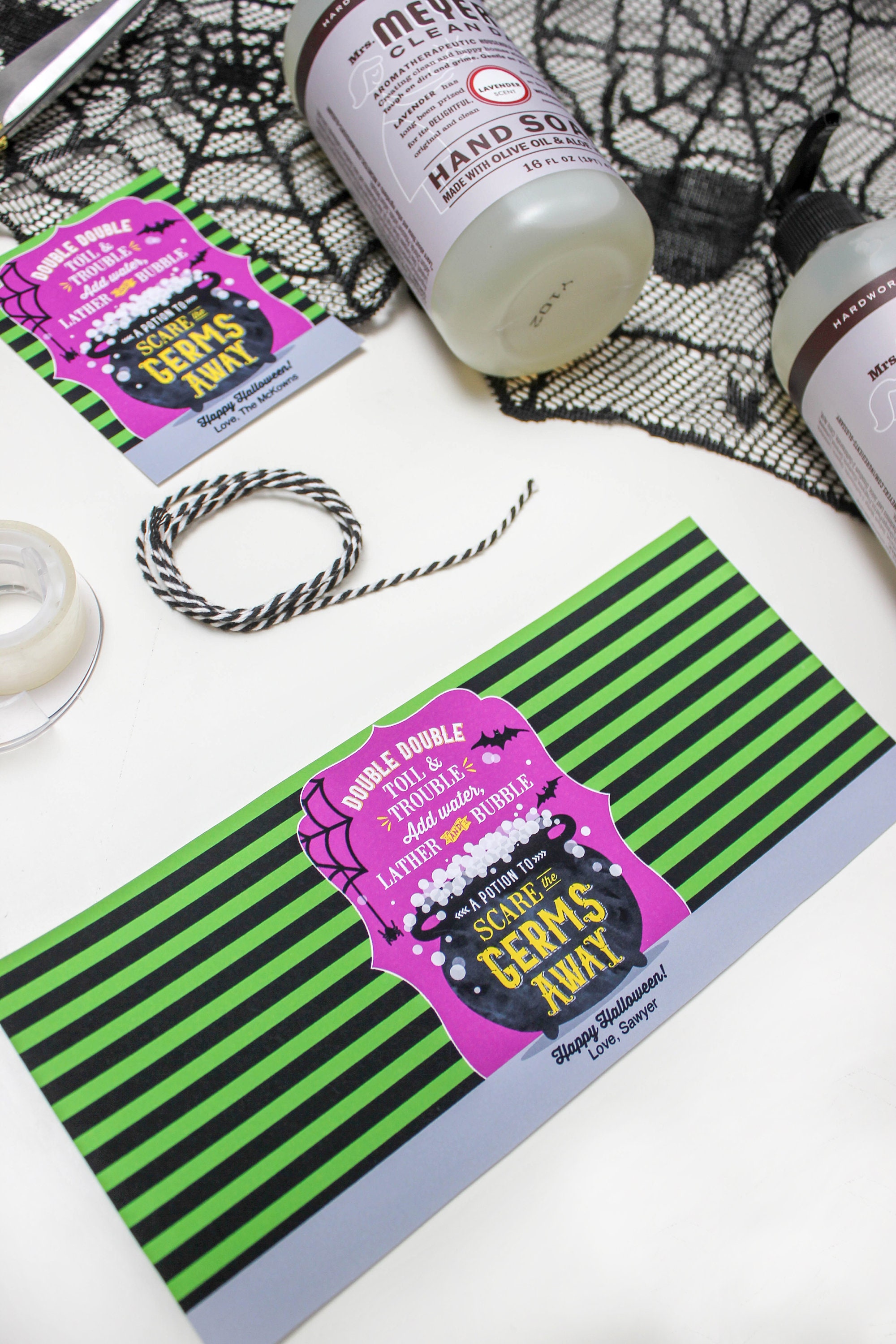 Scare the Germs Away Halloween Soap Printable Halloween Gift | Etsy