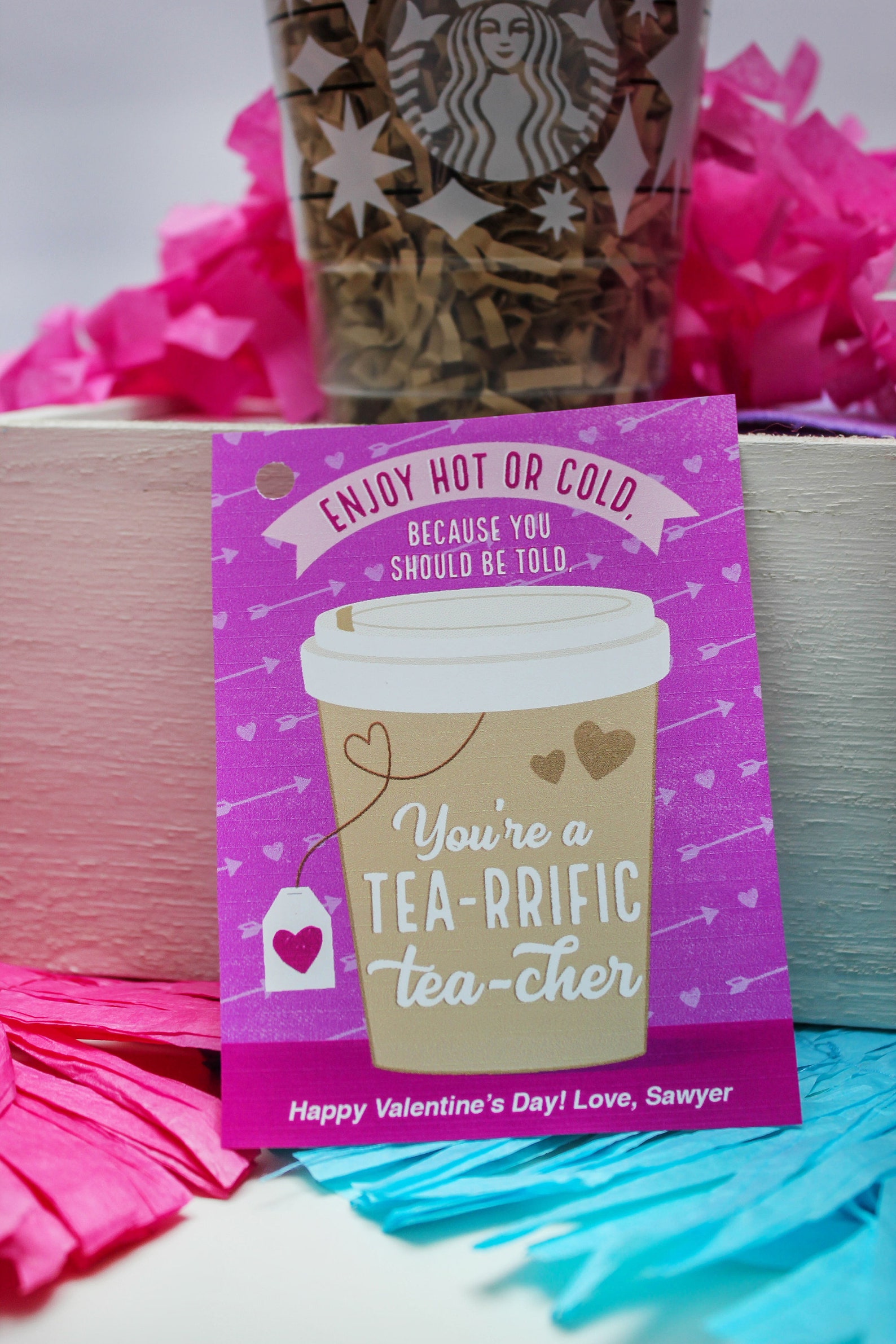 You're a Tea-riffic Teacher Valentine Printable, Teacher Valentine ...