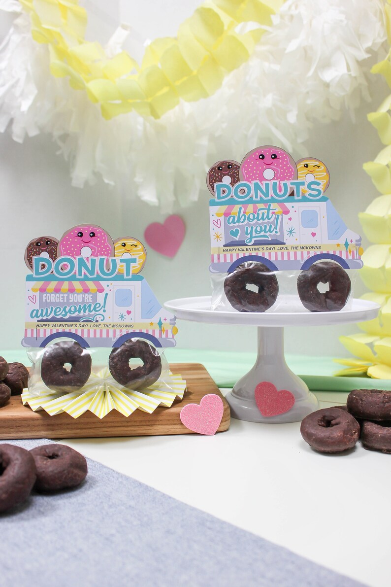 Donut Truck Valentine Printables Kids Valentine Donut | Etsy