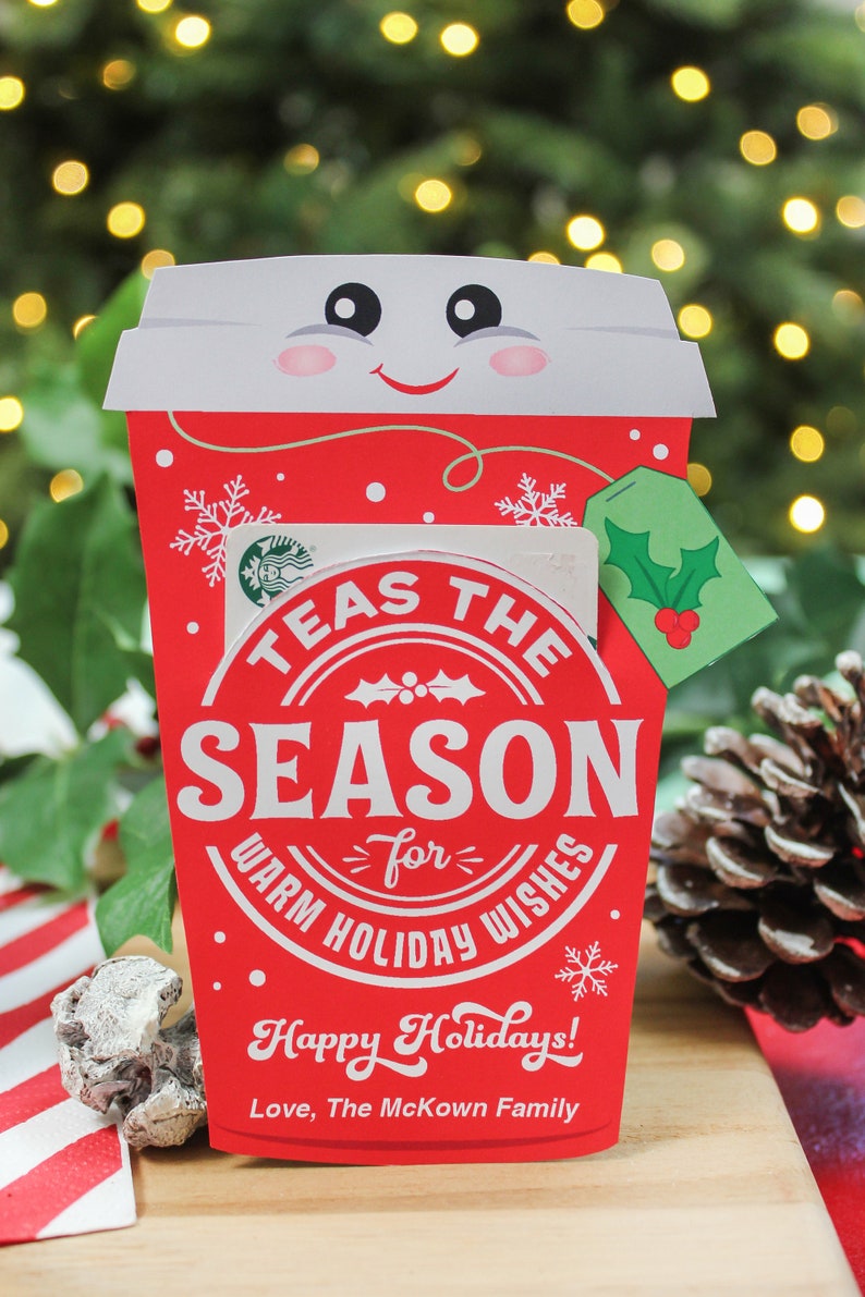 Teas the Season Tea Gift Card Printable Teacher Gift Staff - Etsy
