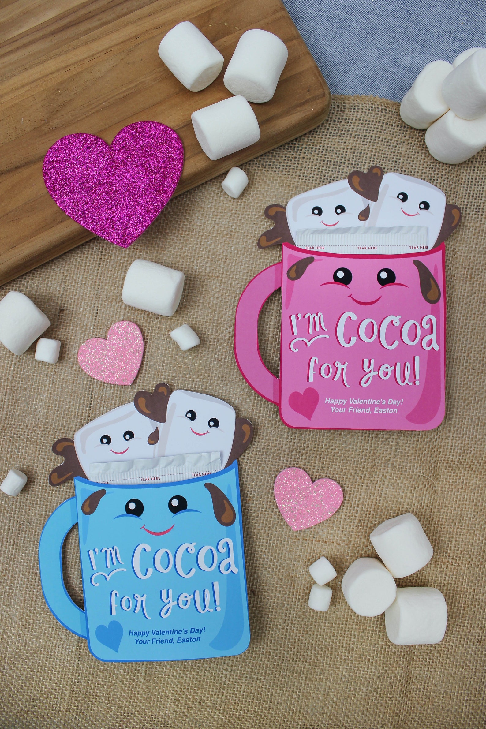Hot Cocoa Kids Valentine Printable, Hot Chocolate Valentine Gift ...