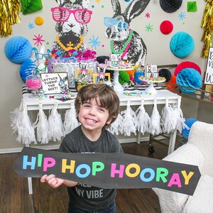 Hip Hop Hooray Easter Party Printables, Hip Hop Bunny, Easter, Boombox ...