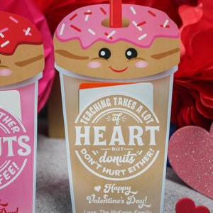 Donuts and Coffee Valentine's Day Gift Card Holder, Teacher Gift, Staff ...