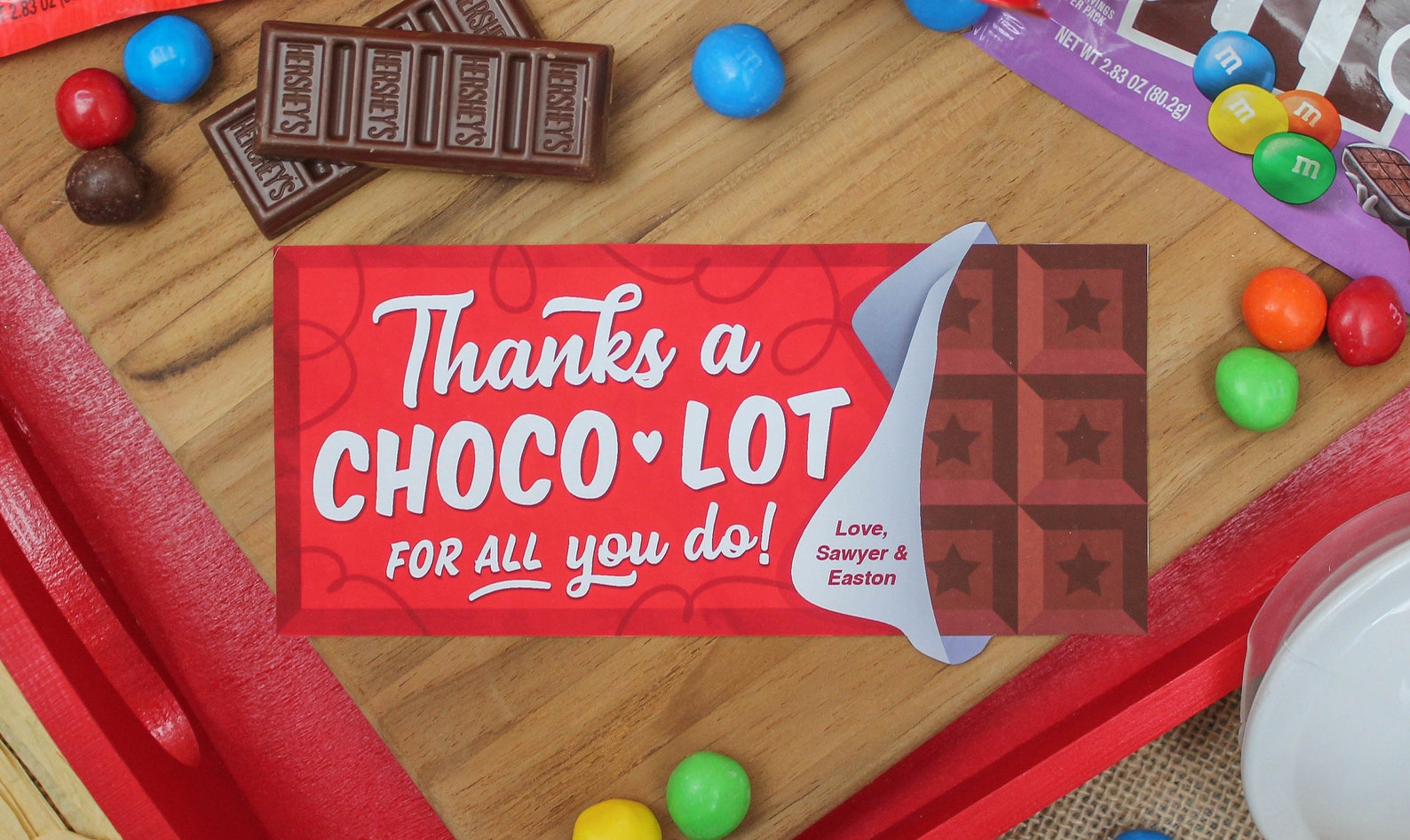 Thanks a Choco-lot Printable Gift Tag Teacher Appreciation - Etsy