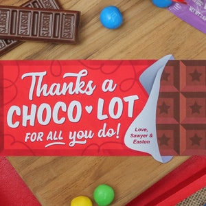 Thanks a Choco-lot Printable Gift Tag, Teacher Appreciation, Employee ...