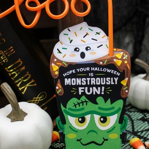 Crazy Straw Halloween Printable, Halloween Gift, Gift Tag, Party Favor ...