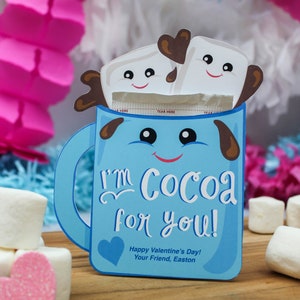 Hot Cocoa Kids Valentine Printable, Hot Chocolate Valentine Gift ...