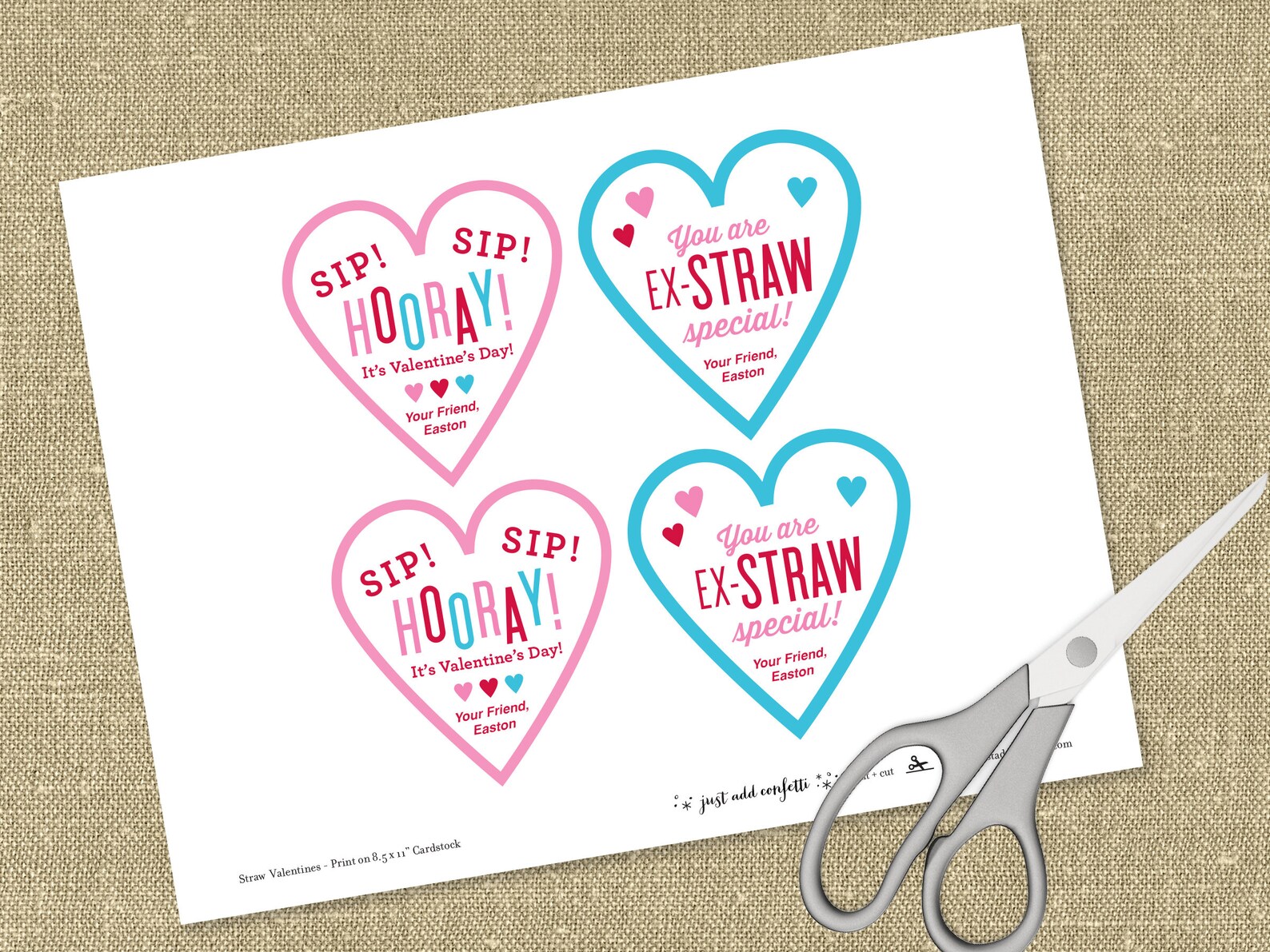 Crazy Straw Valentine - Classroom Valentine, Kids Valentine, Valentine ...