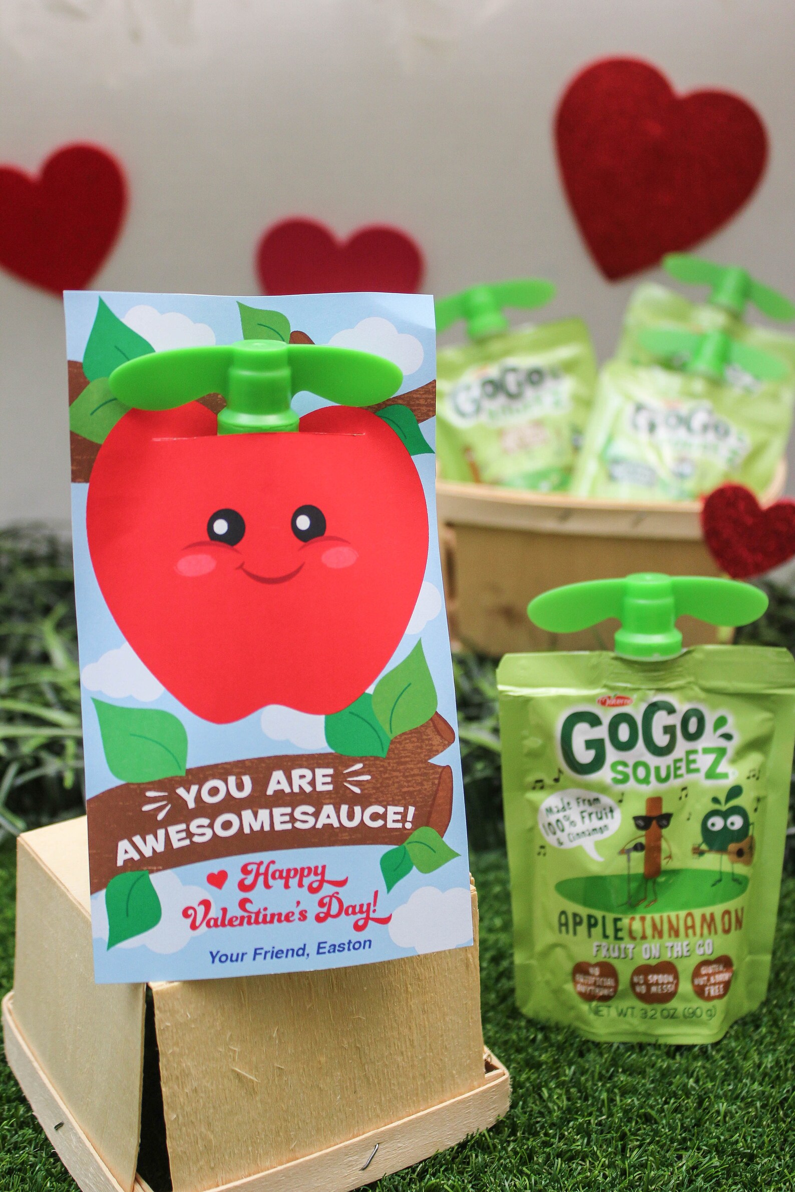 Applesauce Kids Valentine Printables, Awesomesauce, Classroom Valentine ...
