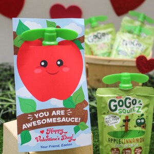 Applesauce Kids Valentine Printables, Awesomesauce, Classroom Valentine ...