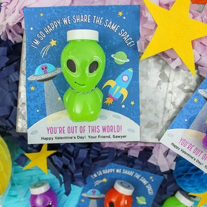 Alien Kids Valentine Printable - Space, UFO, Alien Slime, Editable ...