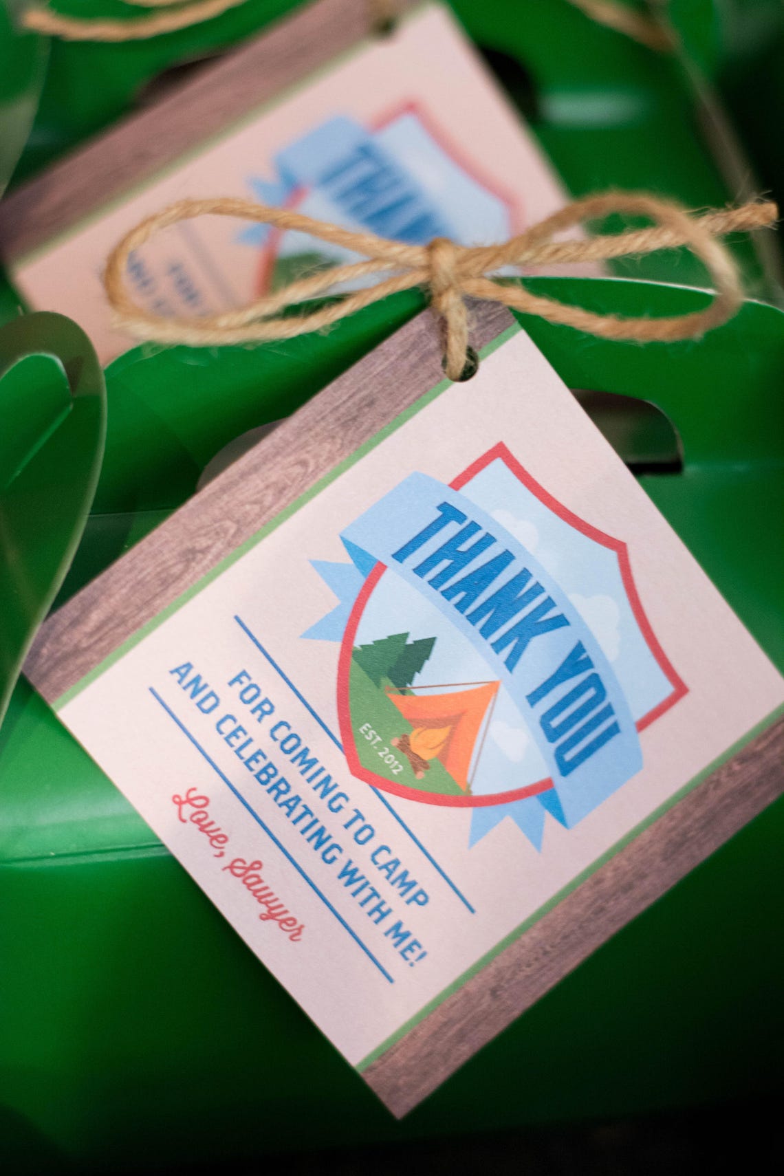 Summer Camp Birthday Party Thank You Tags - Thank You, Favor Tags, Camp ...