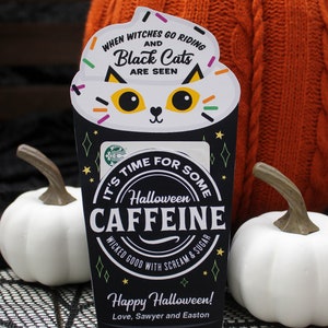 Halloween Coffee Gift Card Printable, Teacher Gift, Staff Gift ...