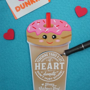 Donuts and Coffee Valentine's Day Gift Card Holder, Teacher Gift, Staff ...