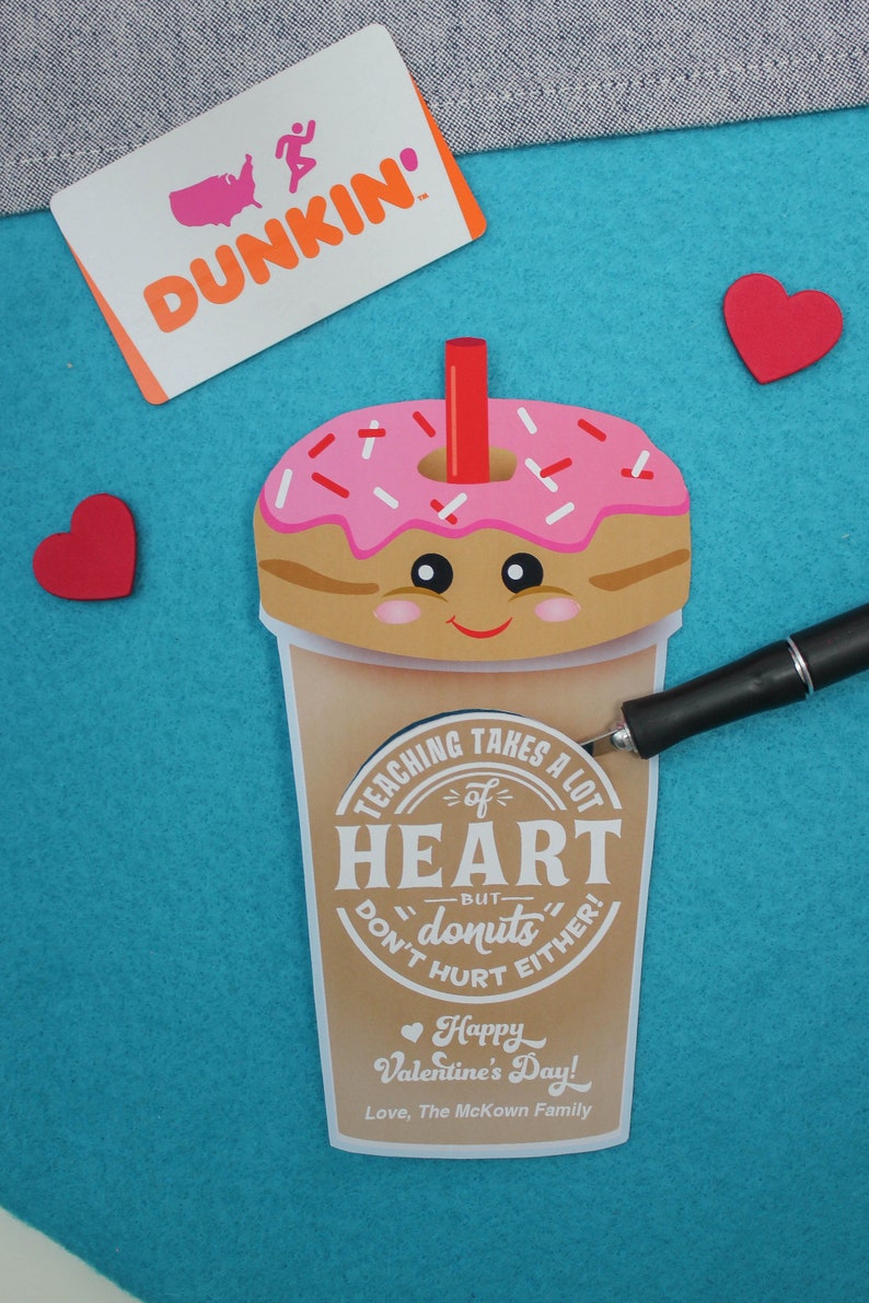 Donuts and Coffee Valentine's Day Gift Card Holder, Teacher Gift, Staff ...
