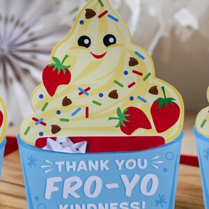 Fro Yo Thank You Gift Printable, Frozen Yogurt, Gift Card Holder ...