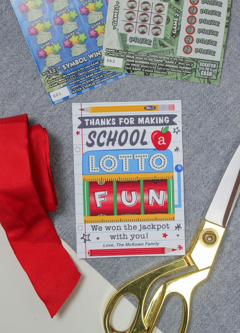 Lottery Ticket Teacher Gift Printable, Scratch off Lottery Ticket Gift ...