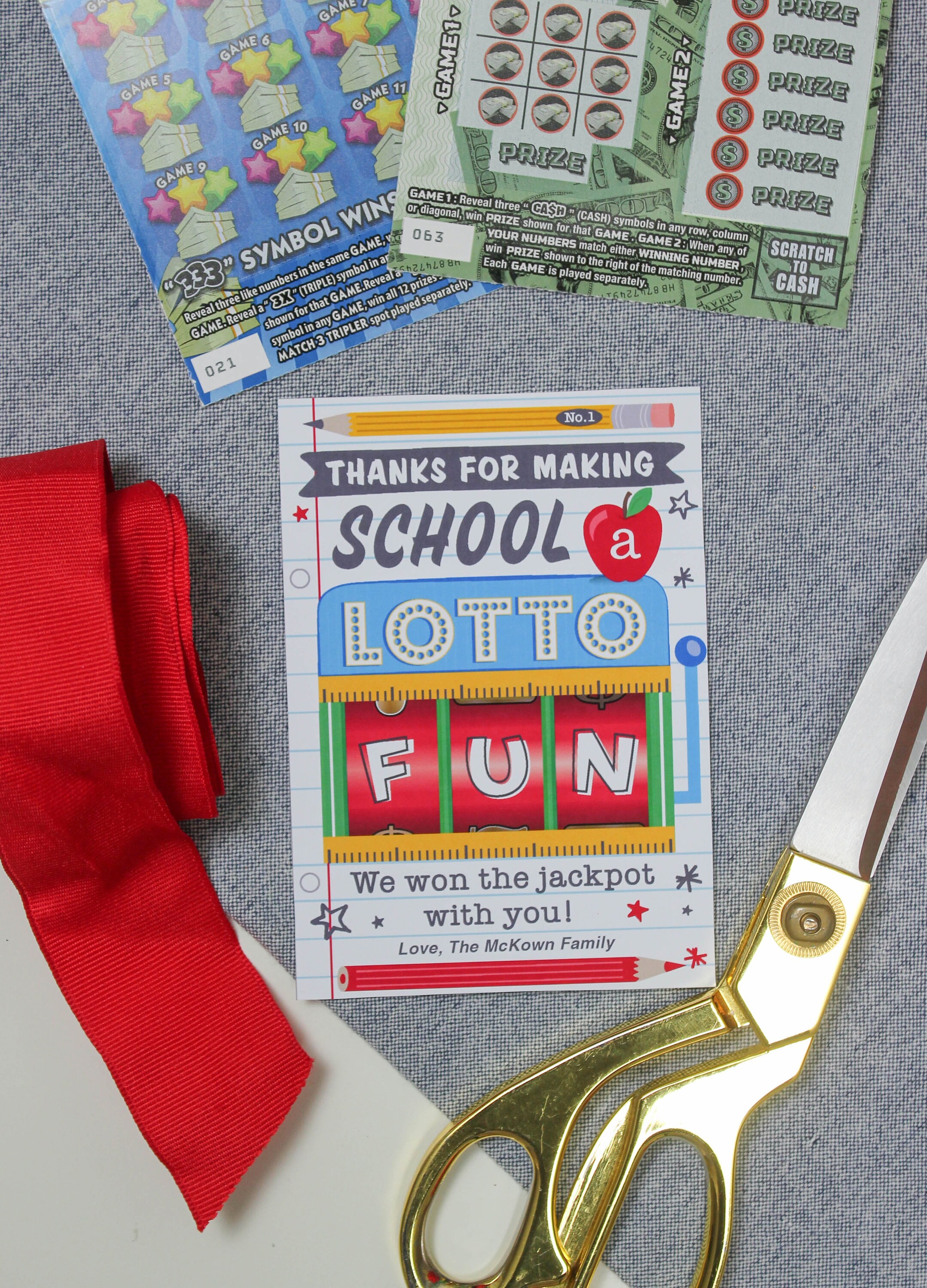 Lottery Ticket Teacher Gift Printable, Scratch off Lottery Ticket Gift ...