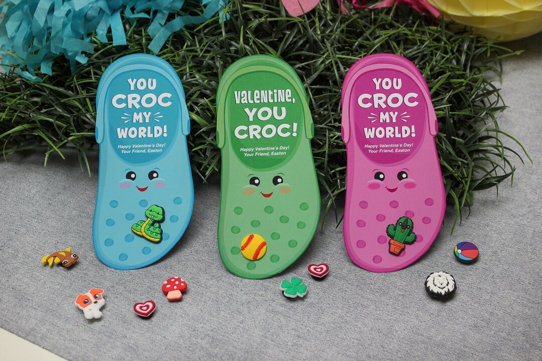 Shoe Charm Valentine, Clog Shoe Valentine, Valentine Printable, Kids ...