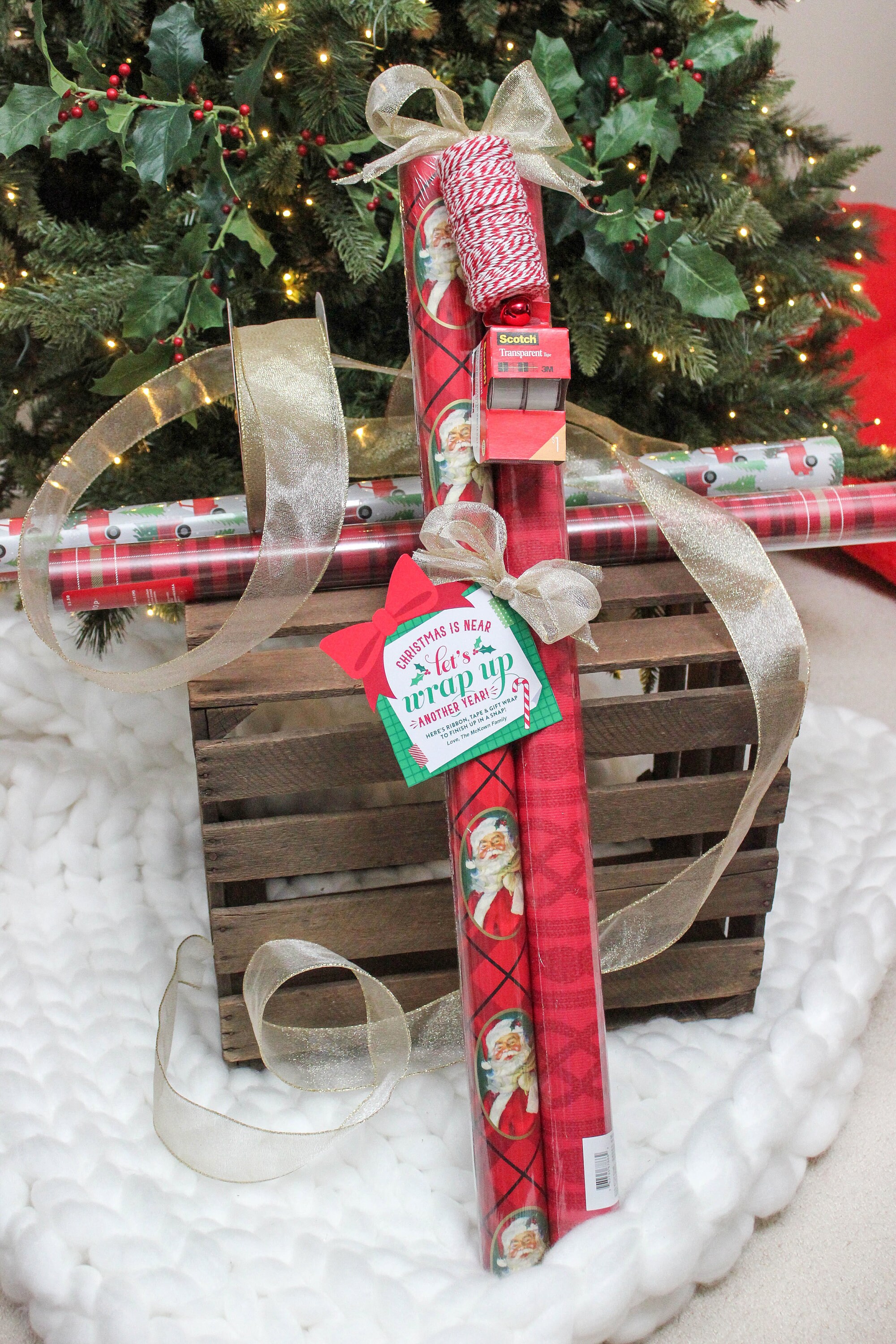 Christmas Wrapping Paper Gift Tag, Wrap up the Year, Holiday Pop by ...