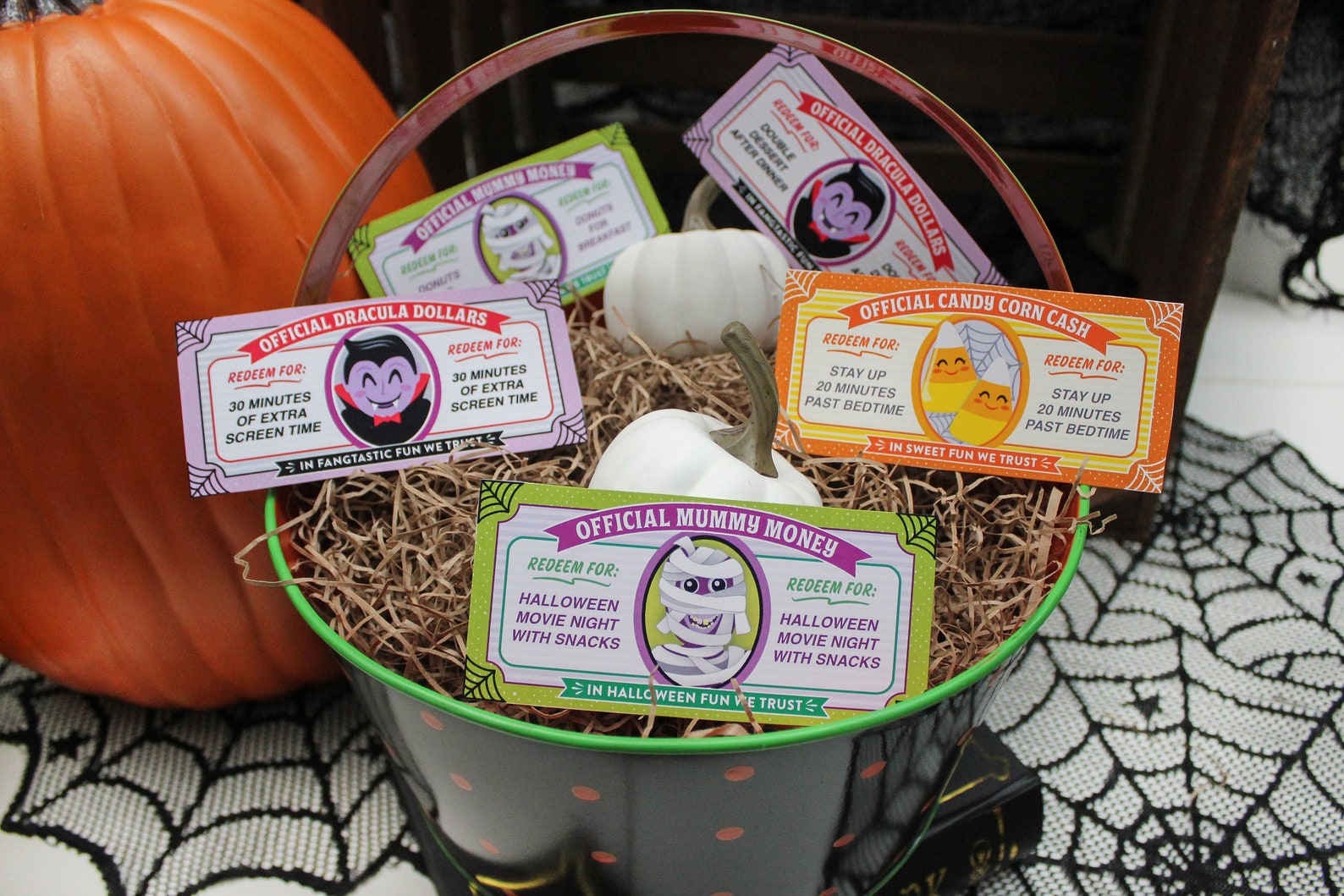 Halloween Play Money Printables, Halloween Coupons, Play Money Coupons ...