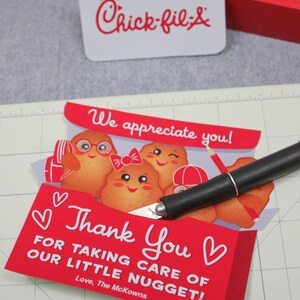 Teacher Appreciation Chicken Nugget Gift Card Holder (editable PDF) - Etsy