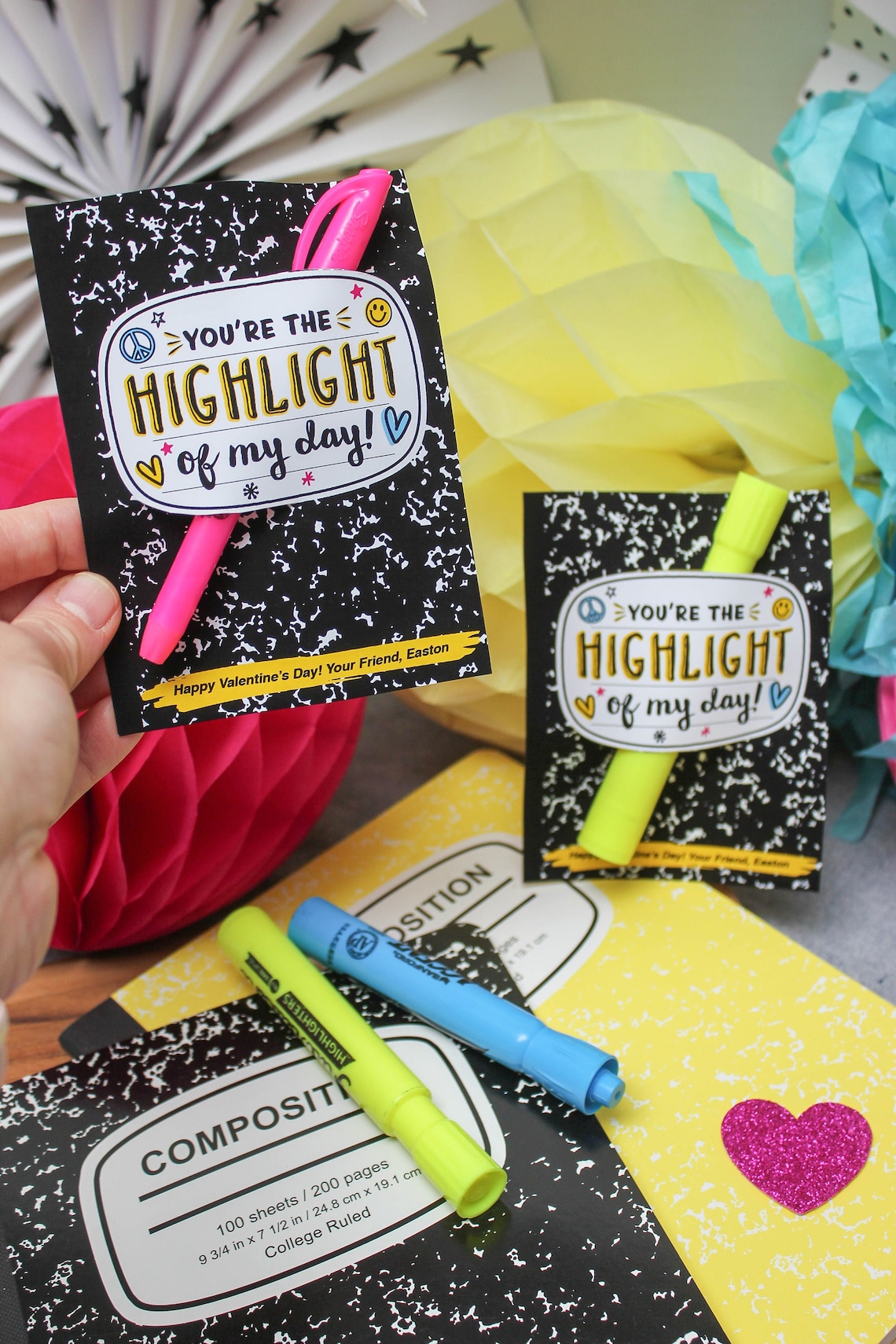 Highlighter Valentine Printable, Kids Valentine, Tween Valentine ...
