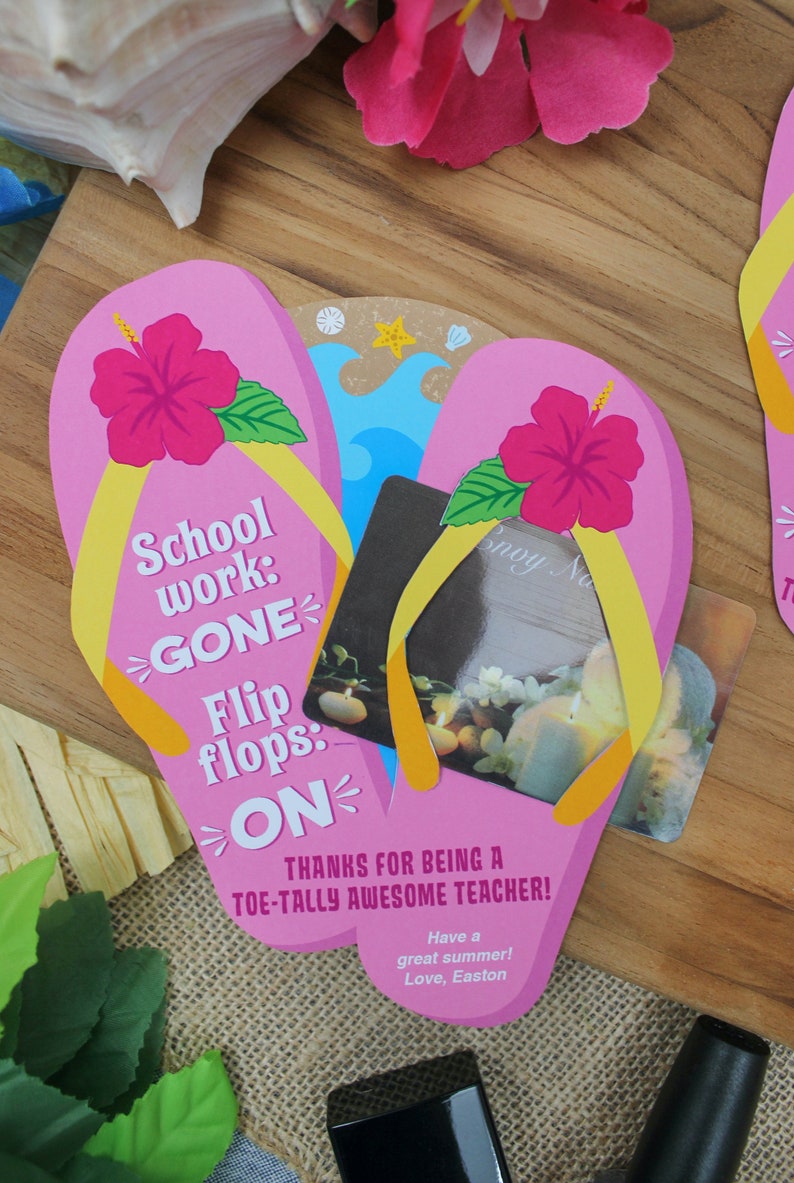 Flip Flop Teacher Gift Printable, Nail Polish Gift, Nail Salon Gift ...