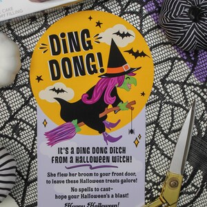 Ding Dong Ditch Halloween Printable, Front Porch Halloween Door Drop ...