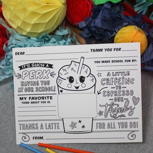 Coffee Teacher Appreciation Coloring Page and Gift Card Holder ...