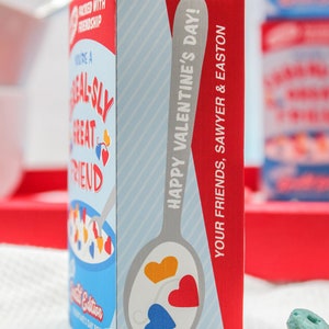 Mini Cereal Box Kids Valentines Printable, Label to Wrap Around Mini ...