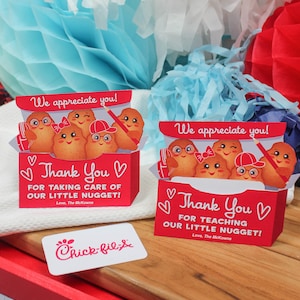 Teacher Appreciation Chicken Nugget Gift Card Holder (editable PDF) - Etsy