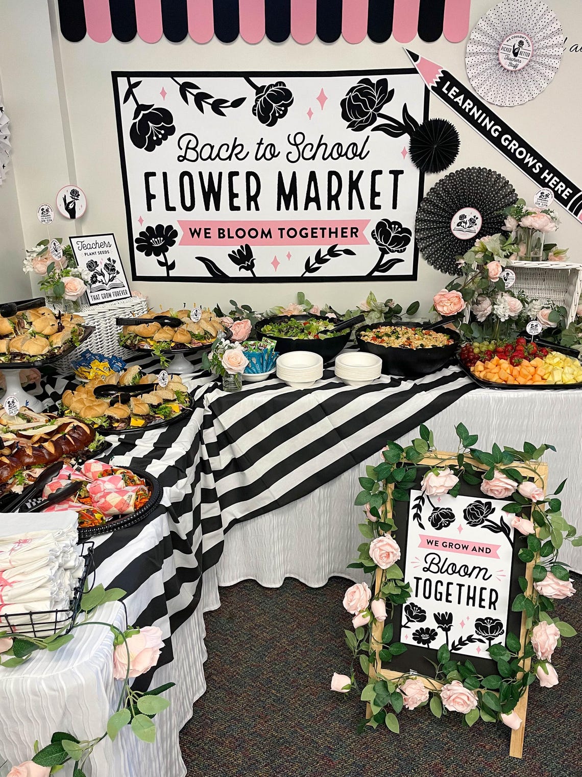Back to School PTA PTO Luncheon Printables, Flower Market Printables ...