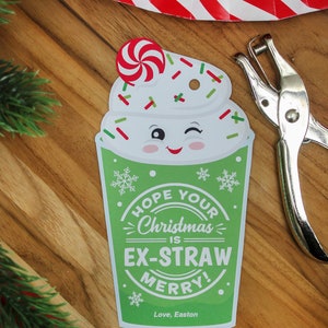 Crazy Straw Christmas Printable, Holiday Gift, Gift Tag, Party Favor ...