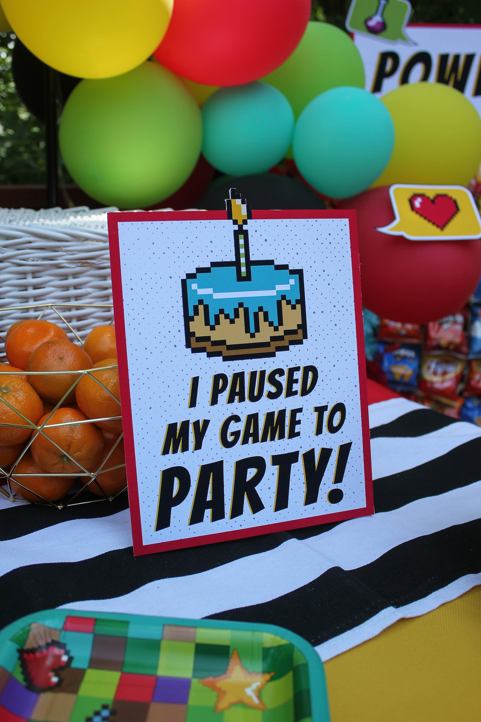 Gamer Birthday Party Decor Printable Pack, Video Game Birthday Party ...