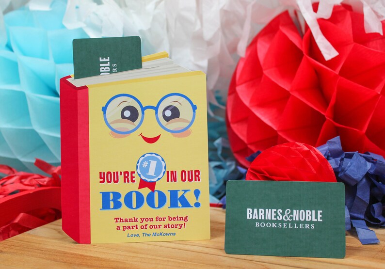 Book Gift Card Holder Printable, Teacher Gift, Teacher Appreciation ...