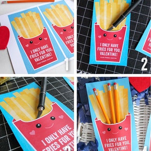 I Only Have Fries for You, Kid's Valentine, Classroom Valentine, Pencil ...