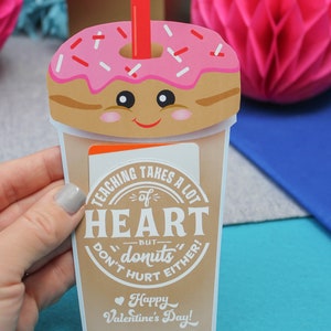 Donuts and Coffee Valentine's Day Gift Card Holder, Teacher Gift, Staff ...