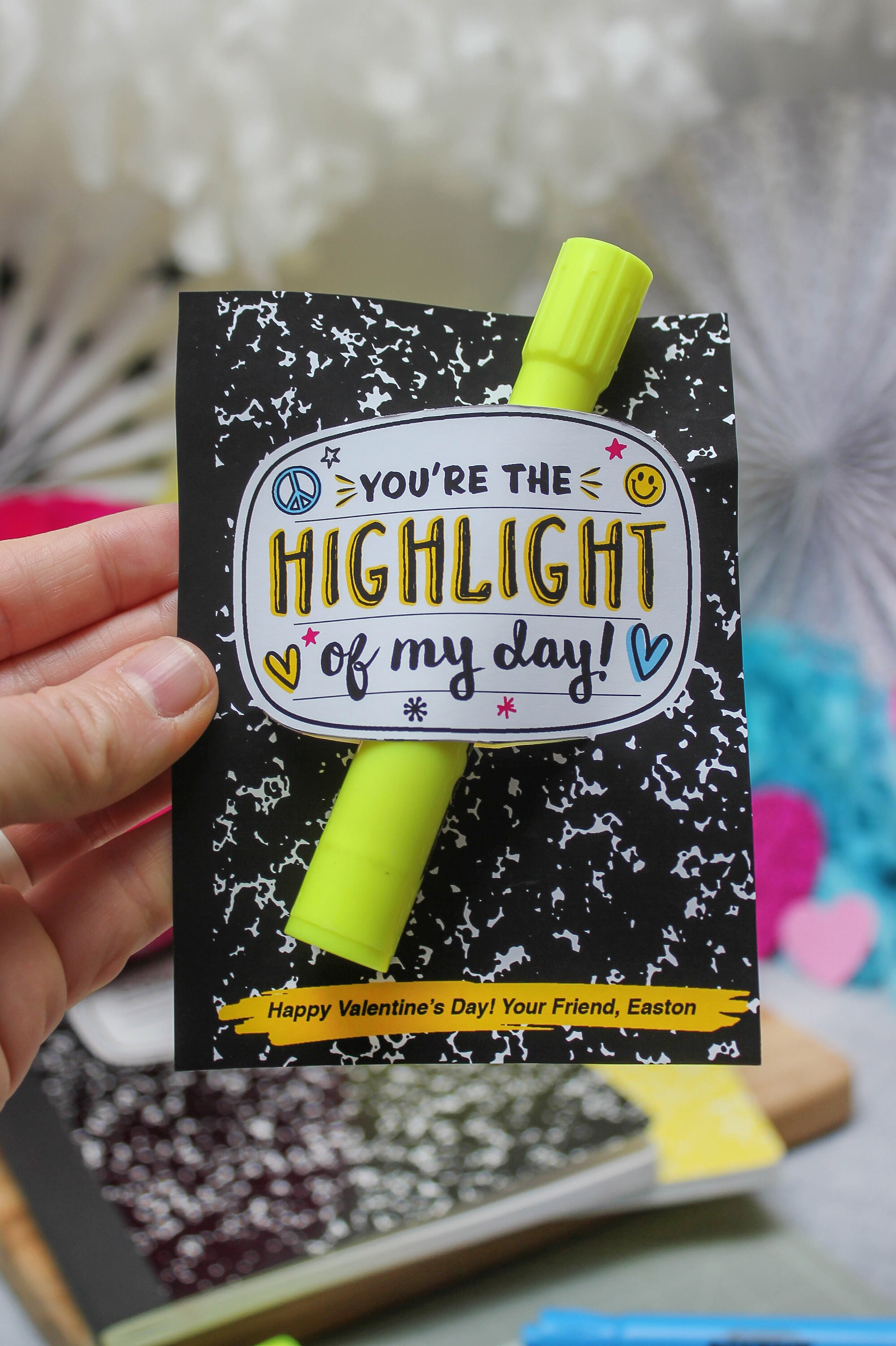 Highlighter Valentine Printable, Kids Valentine, Tween Valentine ...
