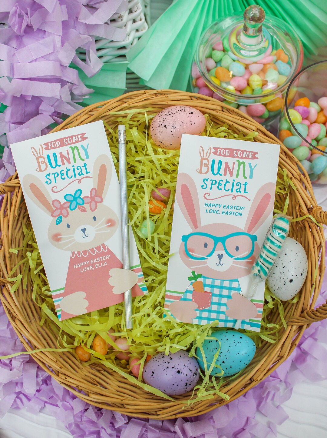 Some Bunny Special Printable Easter Cards—editable Pdf—two Different ...