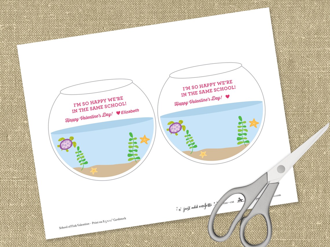 School of Fish Valentine, Goldfish, Swedish Fish, Personalized ...