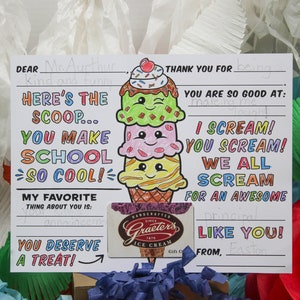 Ice Cream Teacher Appreciation Coloring Page & Gift Card Holder ...