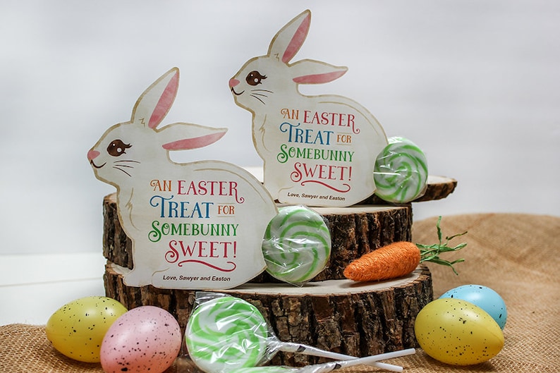 Easter Bunny Lollipop Printable Easter Gift Tag Treat Tag - Etsy