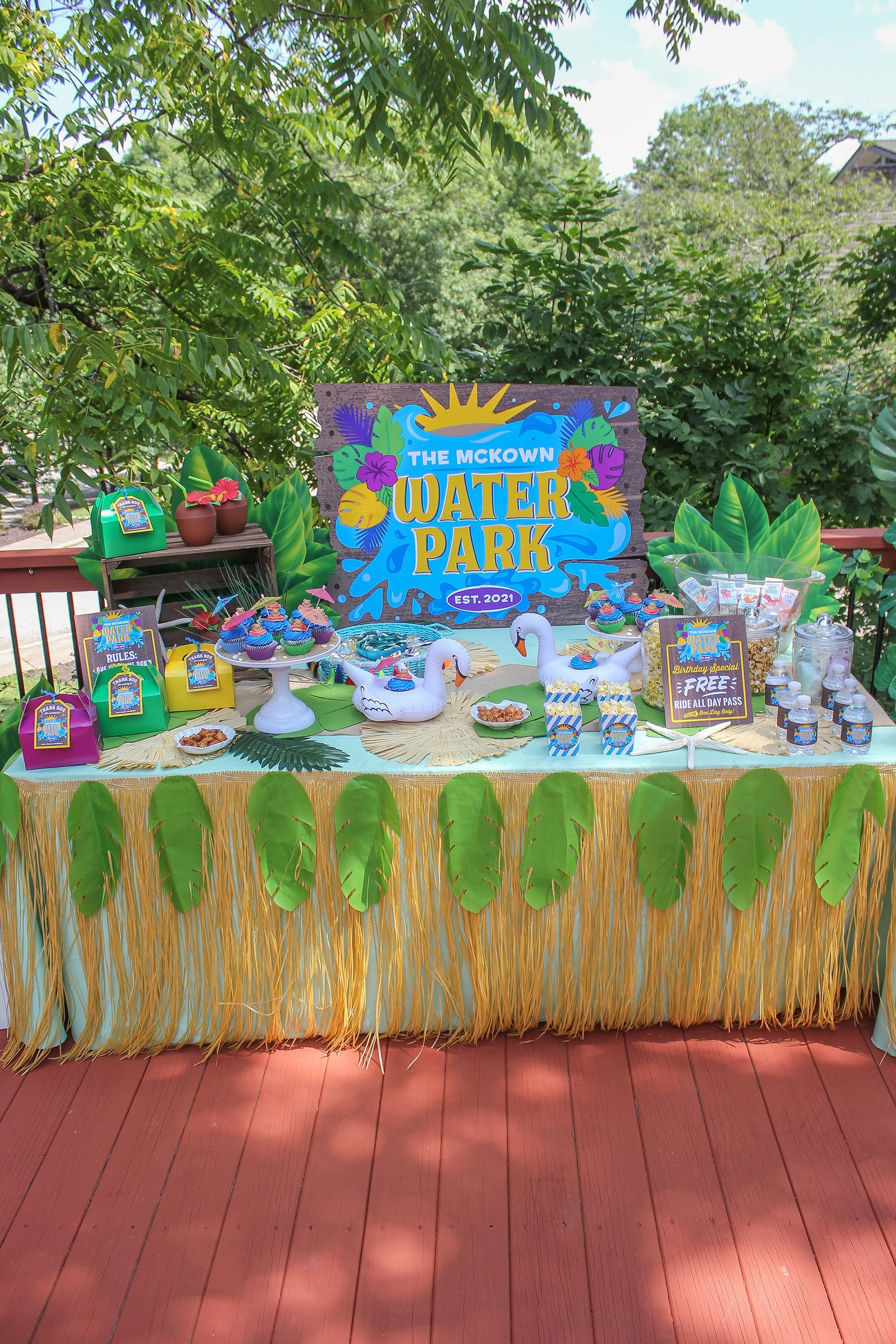 Water Park Party Backdrop Sign Printable, Water Slide Party, Kids ...