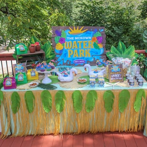 Water Park Party Backdrop Sign Printable, Water Slide Party, Kids ...