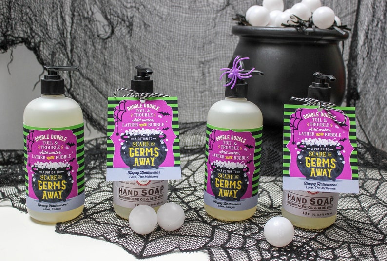 Scare the Germs Away Halloween Soap Printable, Halloween Gift Tags ...